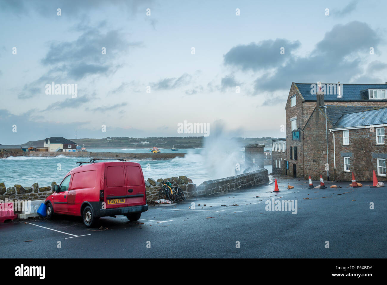 A storm hits St Mary's, Isles of Scilly, February, 2016 Stock Photo - Alamy