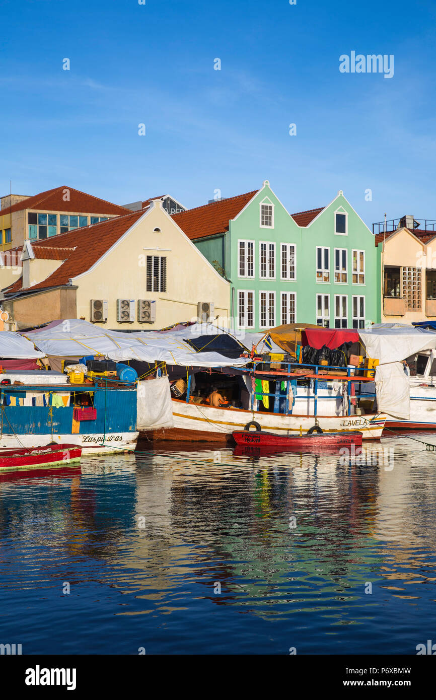 Curacao, Willemstad, Punda, Venezuelan boats at the floating market ...