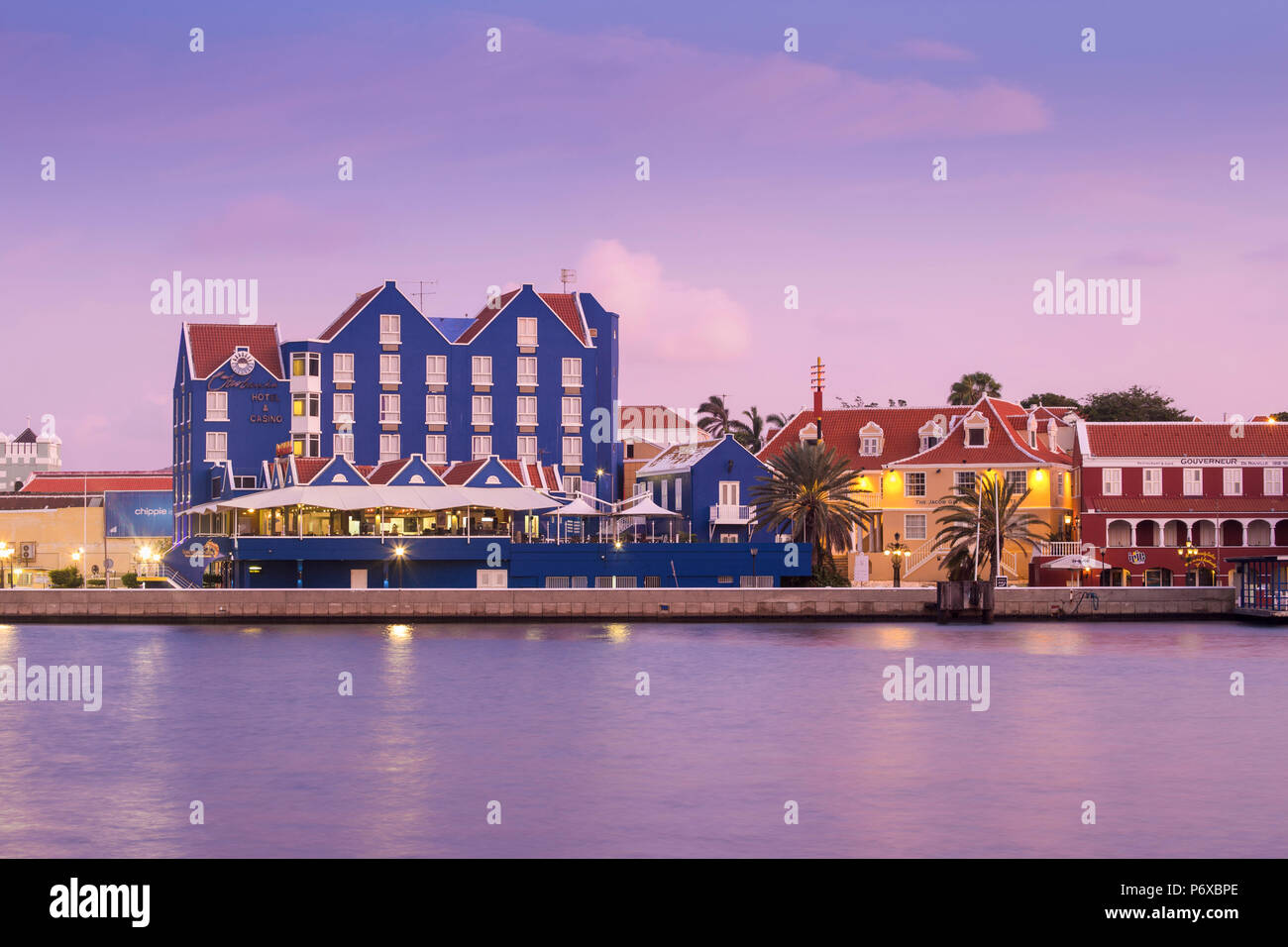 Curacao, Willemstad, View across St Anna Bay looking towards Otrobanda ...