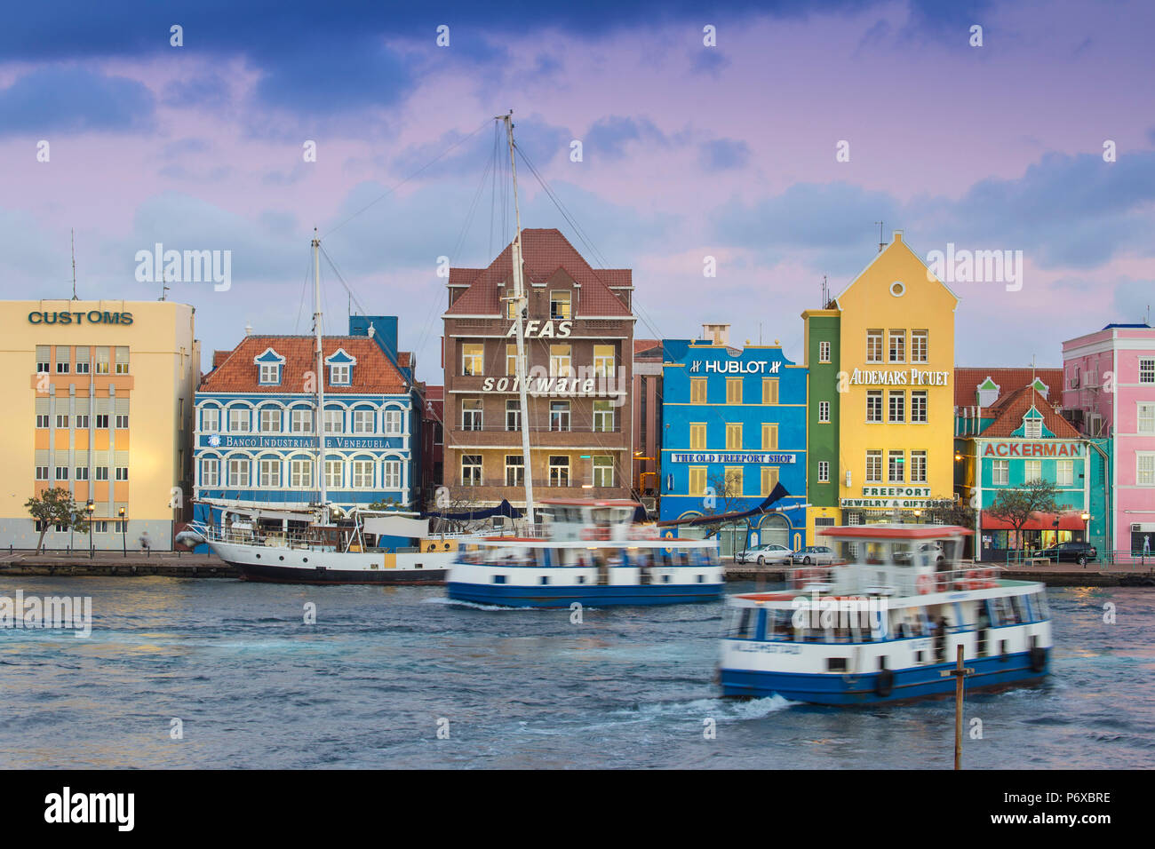 Curacao, Willemstad, View of St Anna Bay, looking towards the Dutch ...