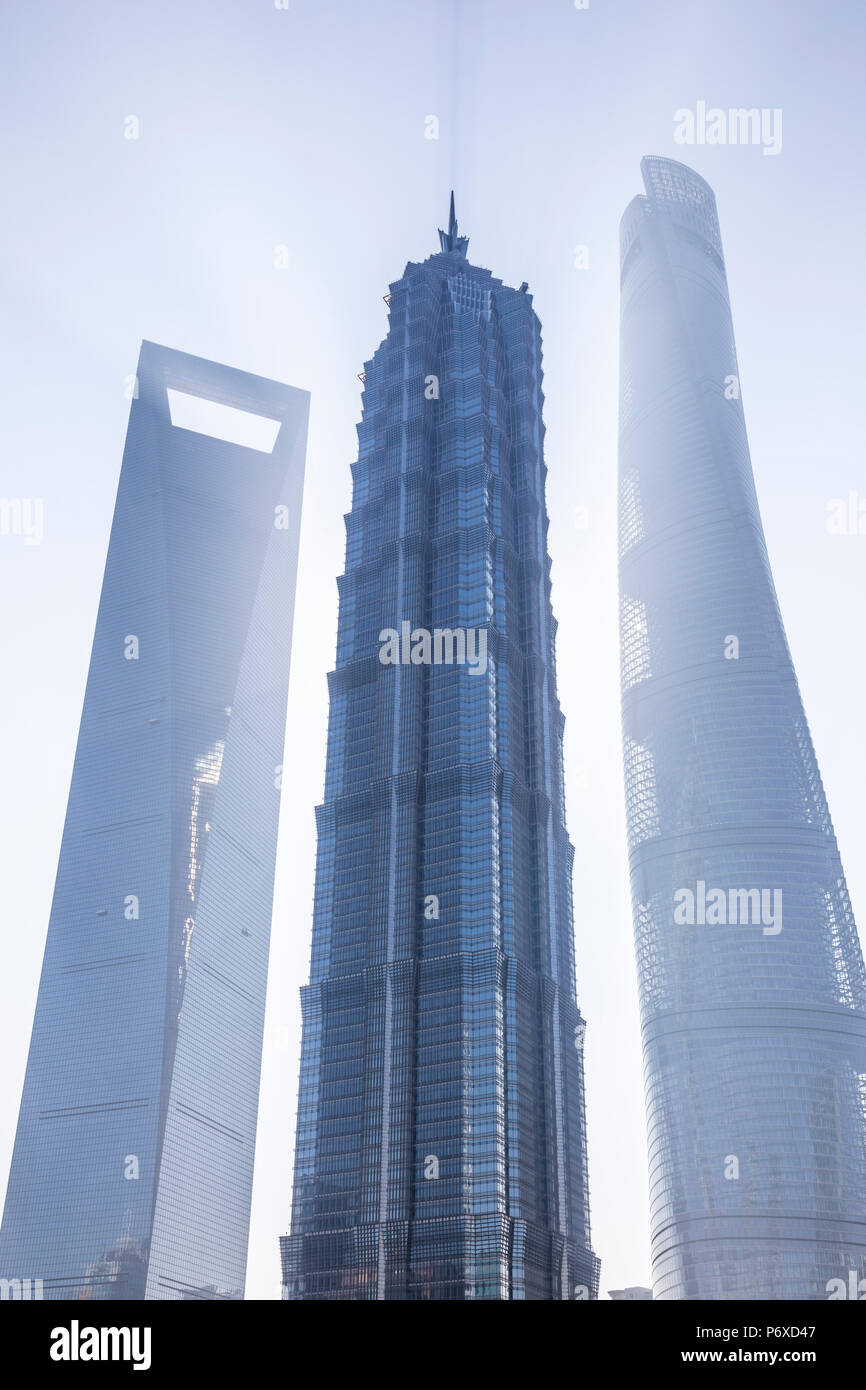 Jinmao Tower, Shanghai World Financial Center & Shanghai Tower, Pudong ...