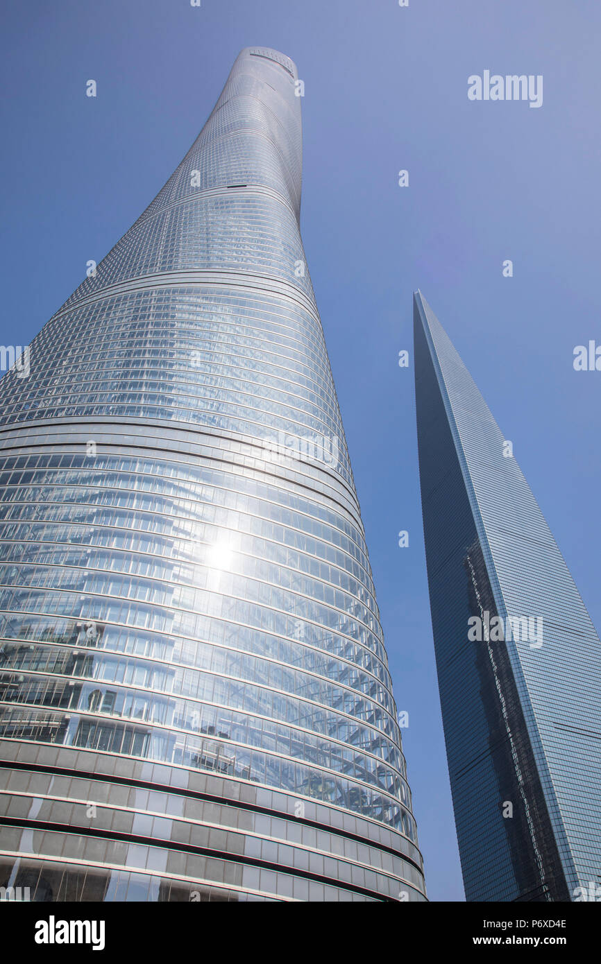 Shanghai World Financial Center, & Shanghai Tower, Lujiazui financial ...