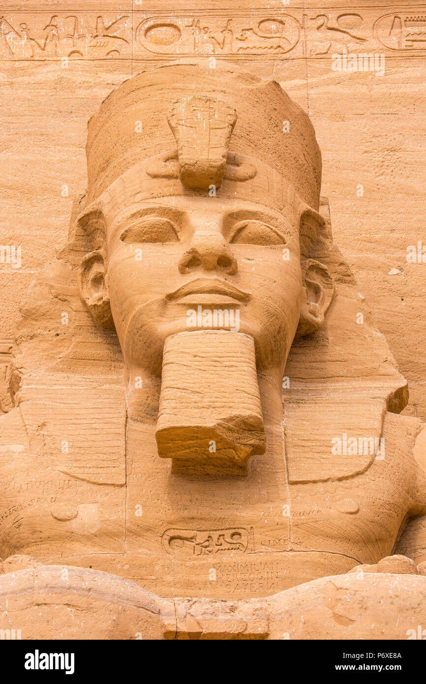 Egypt, Abu Simbel, The Great Temple, known as Temple of Ramses II Stock ...