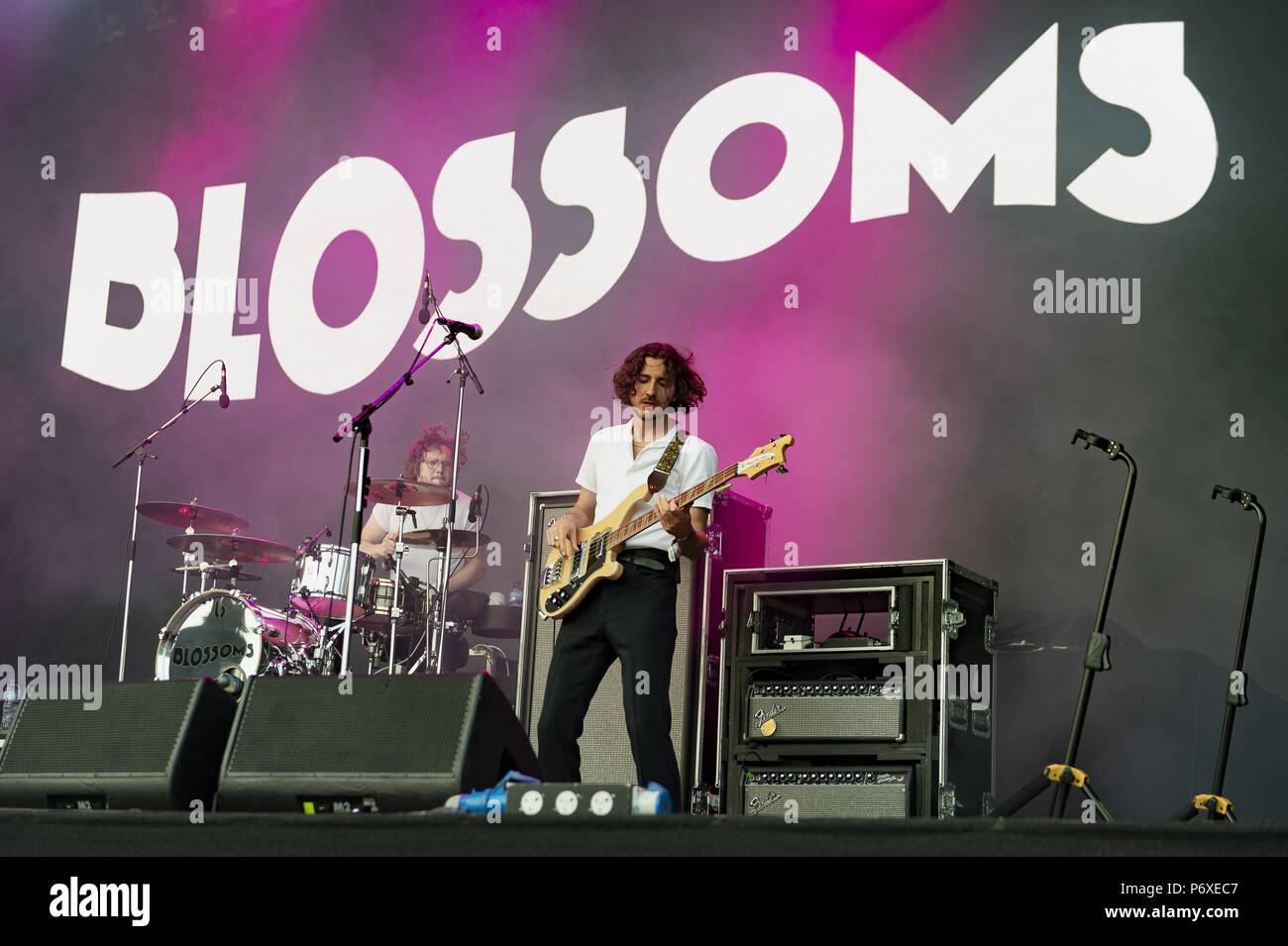 Blossoms perform at All Points East Festival Featuring: Charlie Salt ...