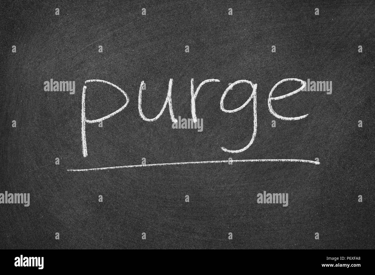 purge concept word on a blackboard background Stock Photo - Alamy