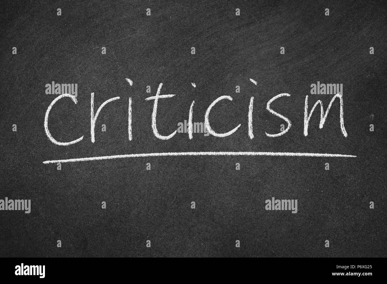 criticism concept word on a blackboard background Stock Photo - Alamy