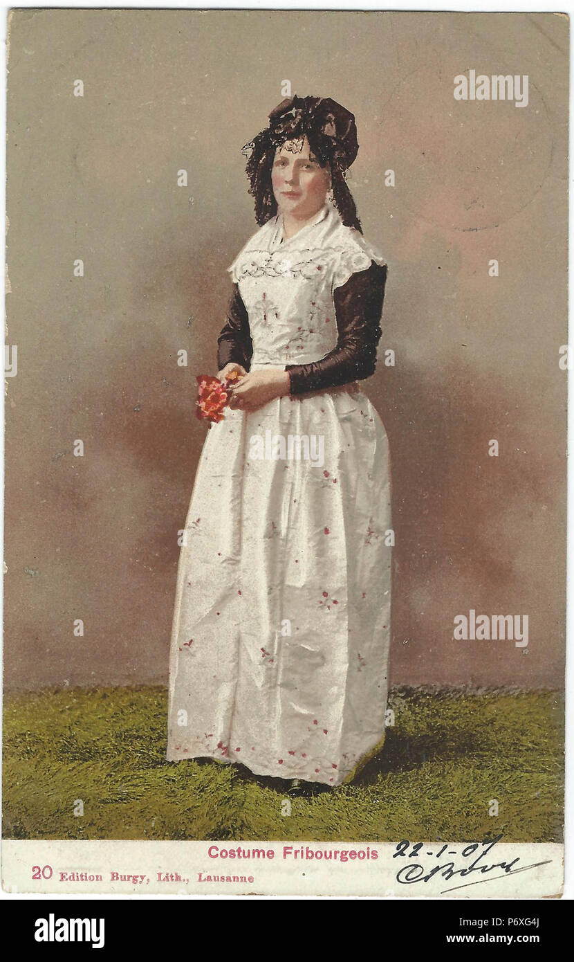 19070122 strassburg costume fribourgeois Stock Photo - Alamy