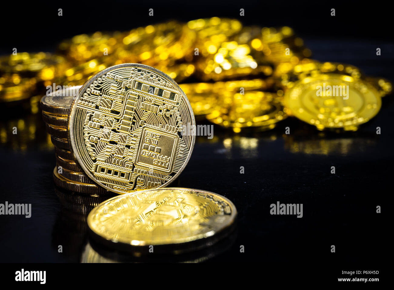 Bitcoin close up. Physical bit coin. Digital currency Stock Photo - Alamy