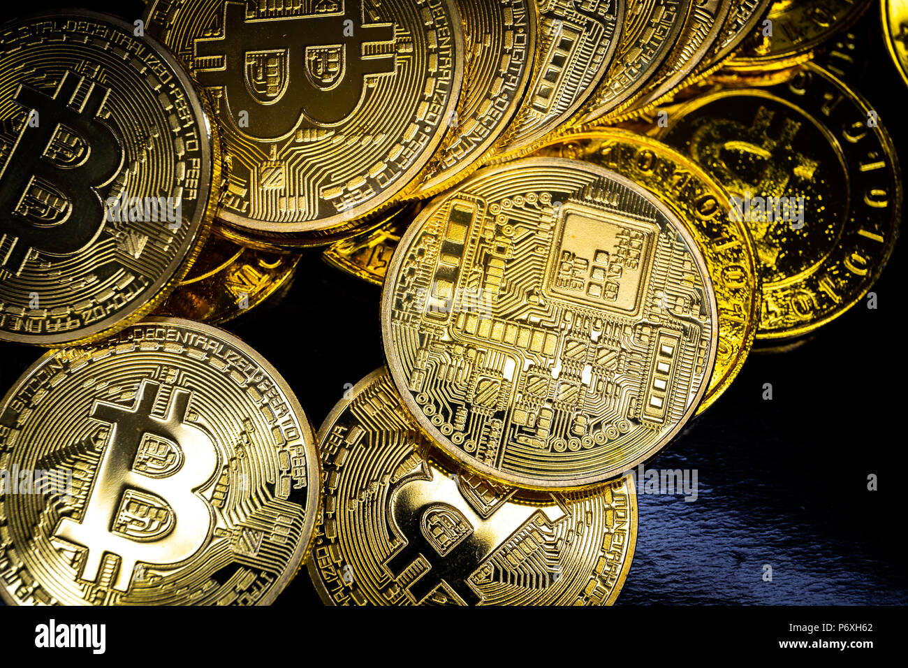 Bitcoin close up. Physical bit coin. Digital currency Stock Photo - Alamy
