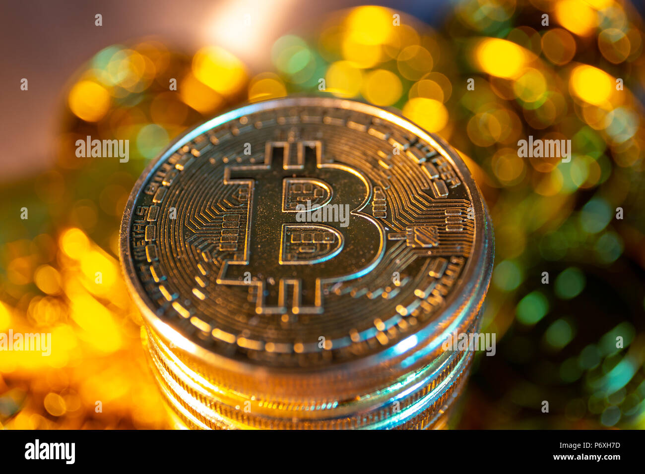 Bitcoin close up. Physical bit coin. Digital currency Stock Photo - Alamy