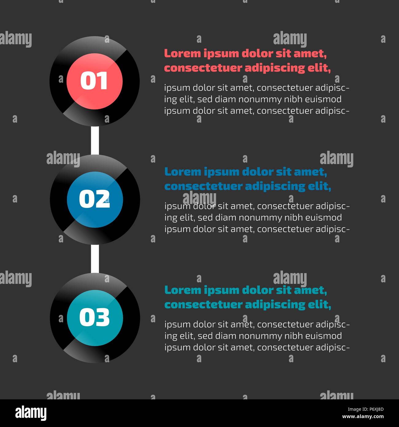 Modern infographic design for presentation. Black background Stock ...
