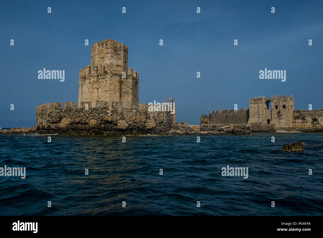 europe, greece, peloponnese, mesinia, methoni, town, castle Stock Photo ...