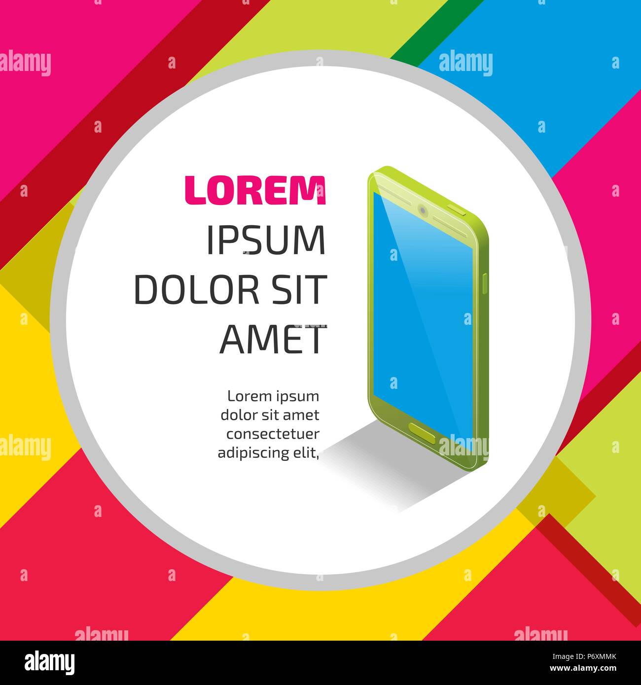 Mobile application banner on a color background Stock Vector Image ...