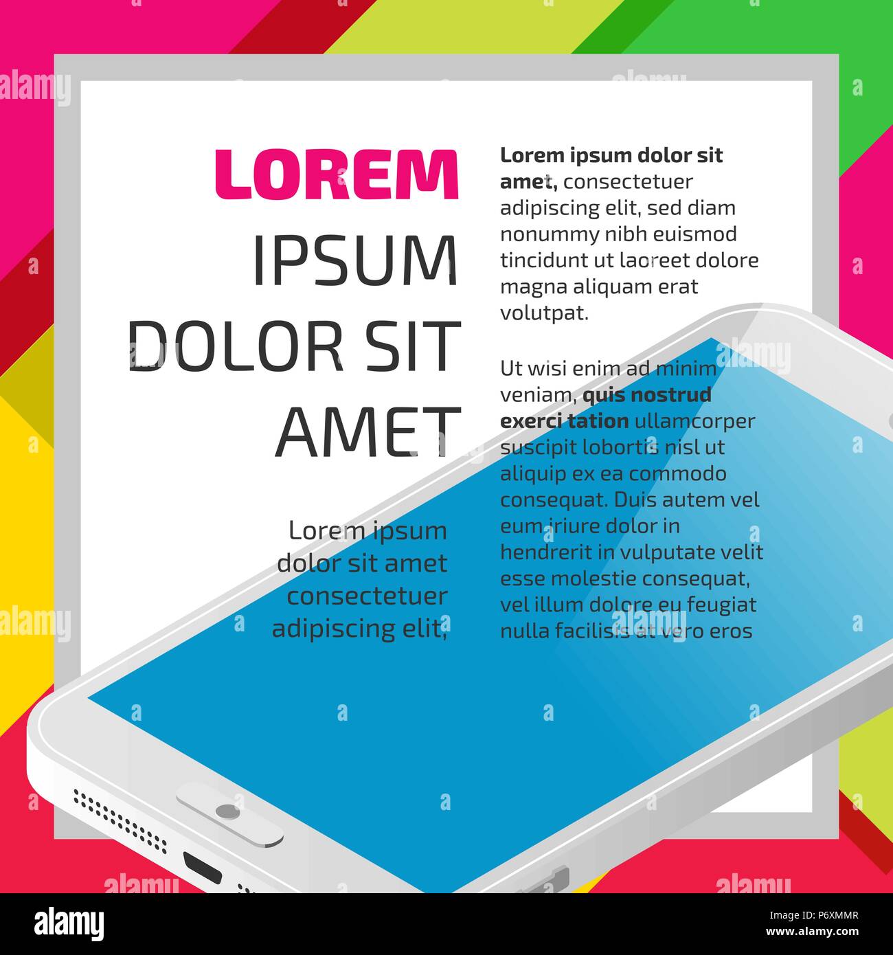 Mobile application banner on a color background Stock Vector Image ...