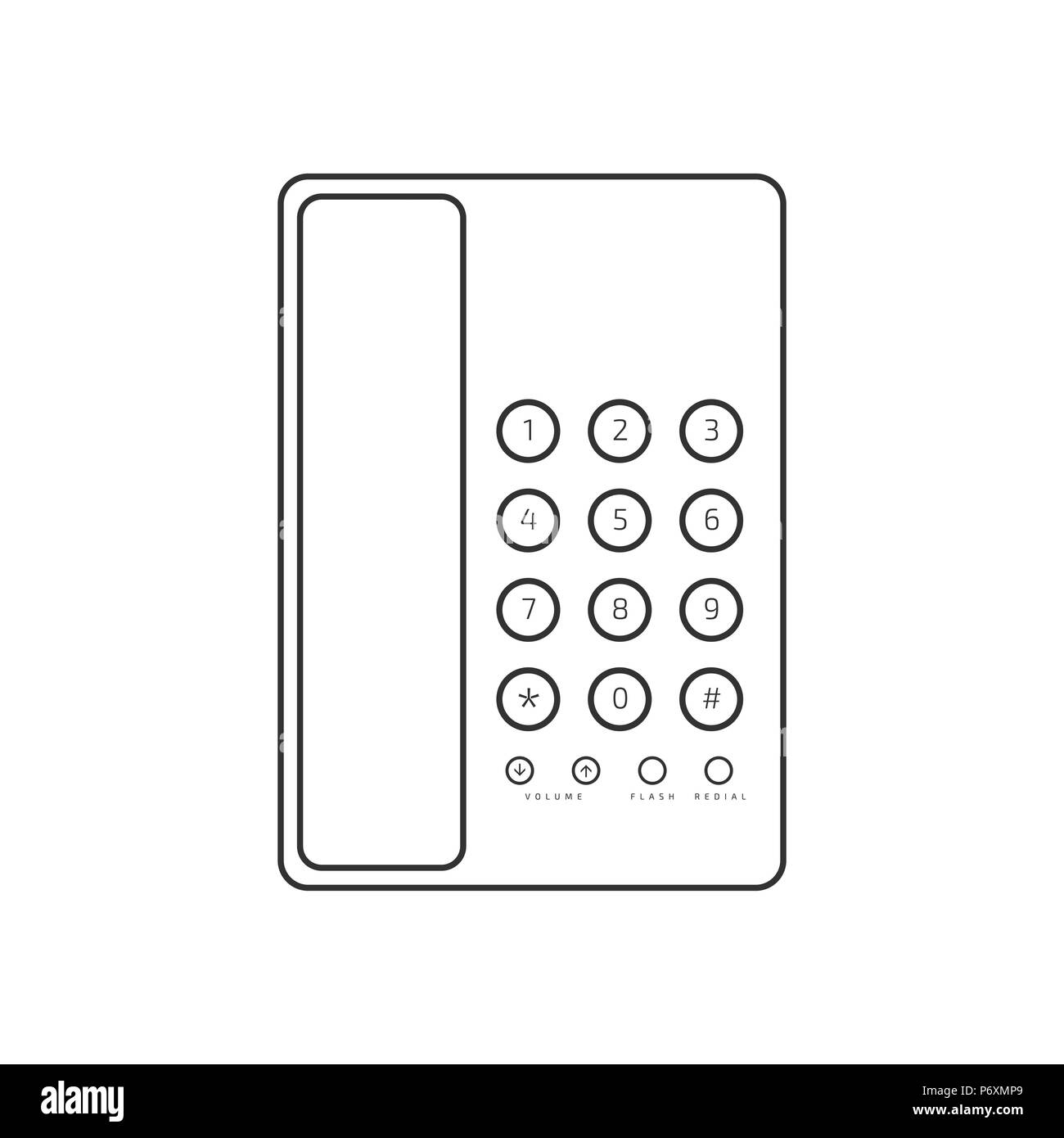 Outlined vector phone on a white background Stock Vector Image & Art ...