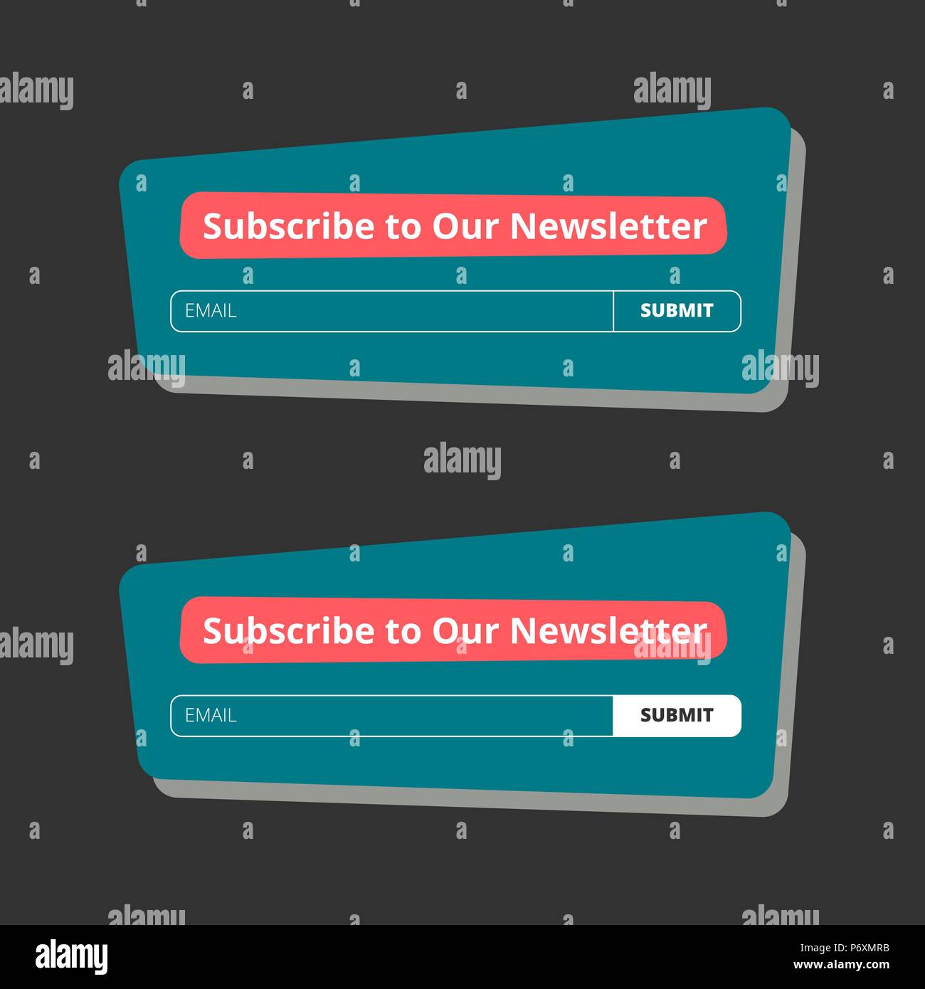 Subscribe to our newsletter form set on an emerald green background ...