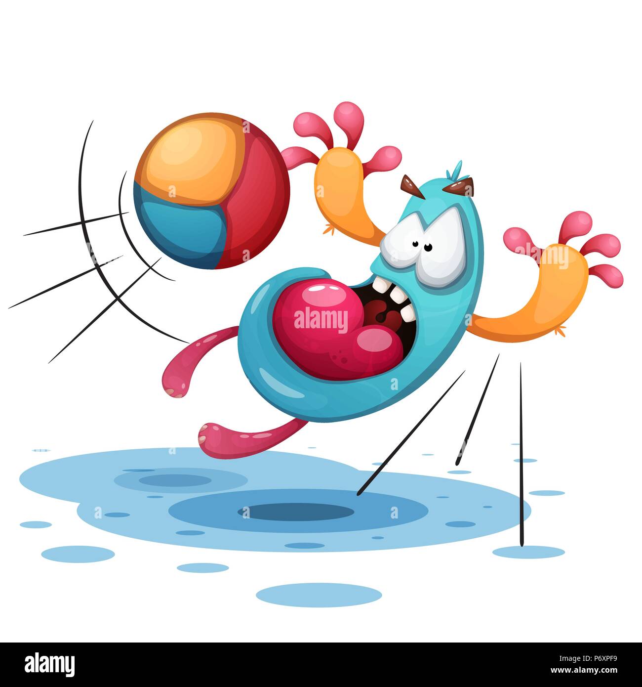 Cartoon crazy monster play football Stock Vector Image & Art - Alamy