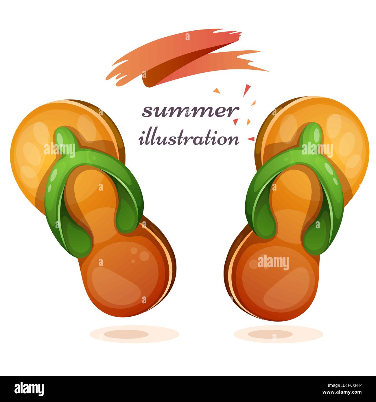 Flip-flops cartoon illustration om the white background Stock Vector ...
