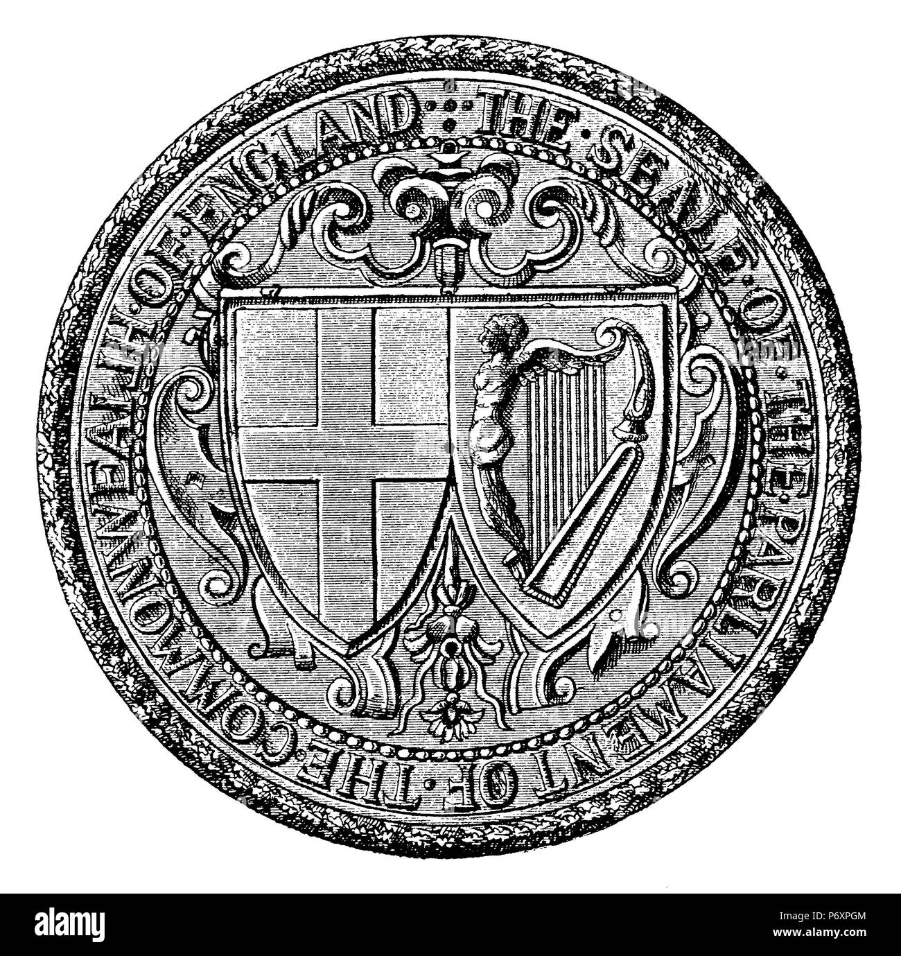 Seal of the Parliament of the English Republic. Great state seal of ...