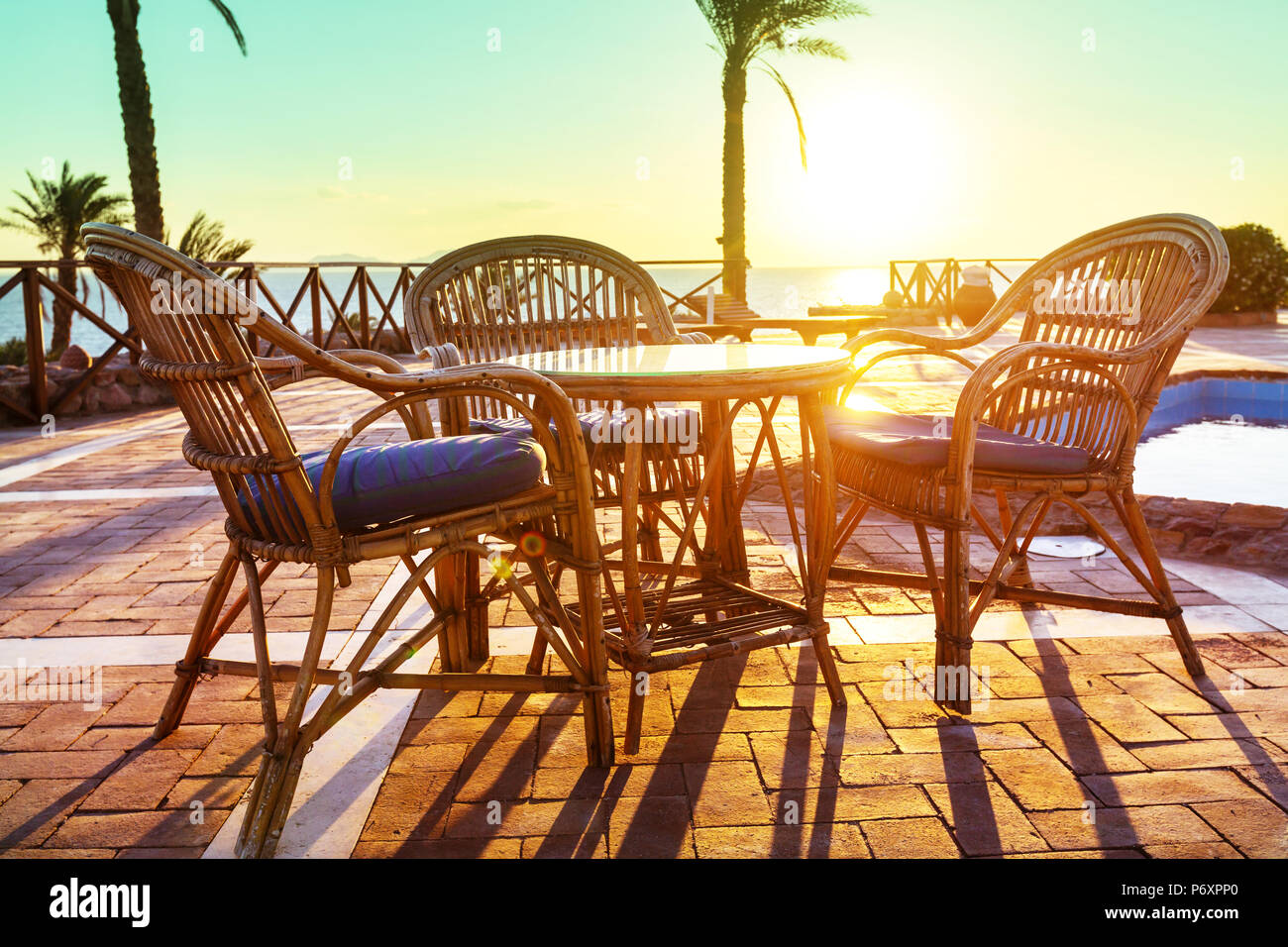Open relaxation place on tropical resort Stock Photo - Alamy