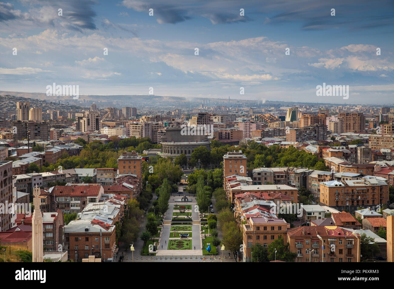 Armenia, Yerevan, View of Yerevan and Mount Ararat from Cascade Stock ...