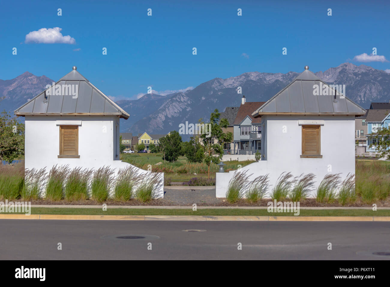 Decorative path entry way from street in Daybreak Stock Photo - Alamy