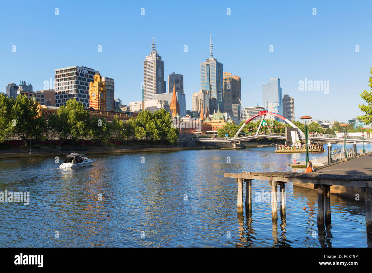 Melbourne skyline along Yarra River, Melbourne, Victoria, Australia ...