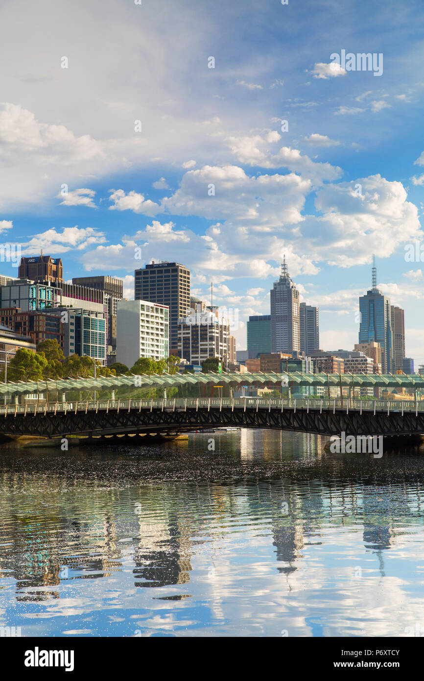 Skyline along Yarra River, Melbourne, Victoria, Australia Stock Photo ...