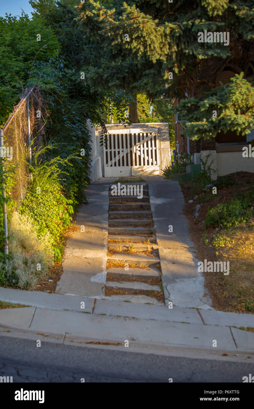 Driveway with stairs between Stock Photo - Alamy