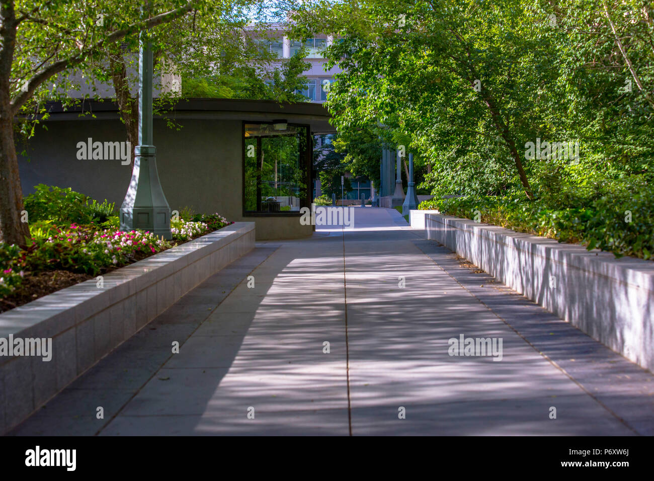 Empty walkway in Temple Square Stock Photo - Alamy