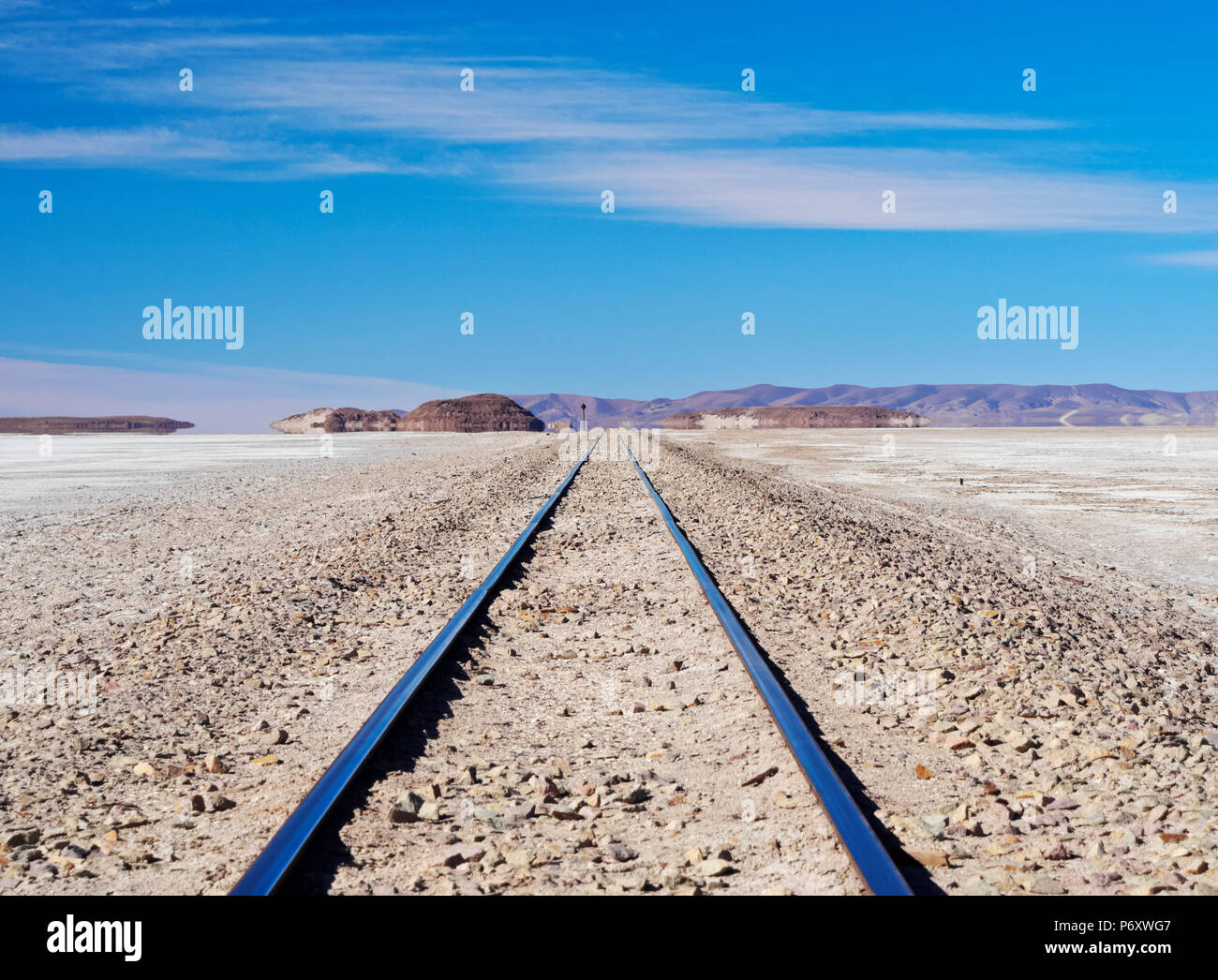 Bolivia, Potosi Departmant, Nor Lipez Province, Railway going from ...