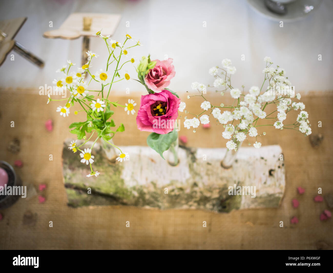 Wedding banquet decoration in tender color Stock Photo - Alamy