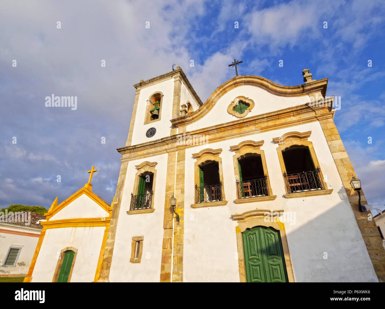 Brazil, State of Rio de Janeiro, Paraty, View of the Santa Rita Church ...