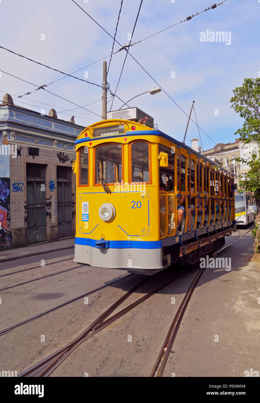 Brazil, City of Rio de Janeiro, The Santa Teresa Tram near Largo do ...
