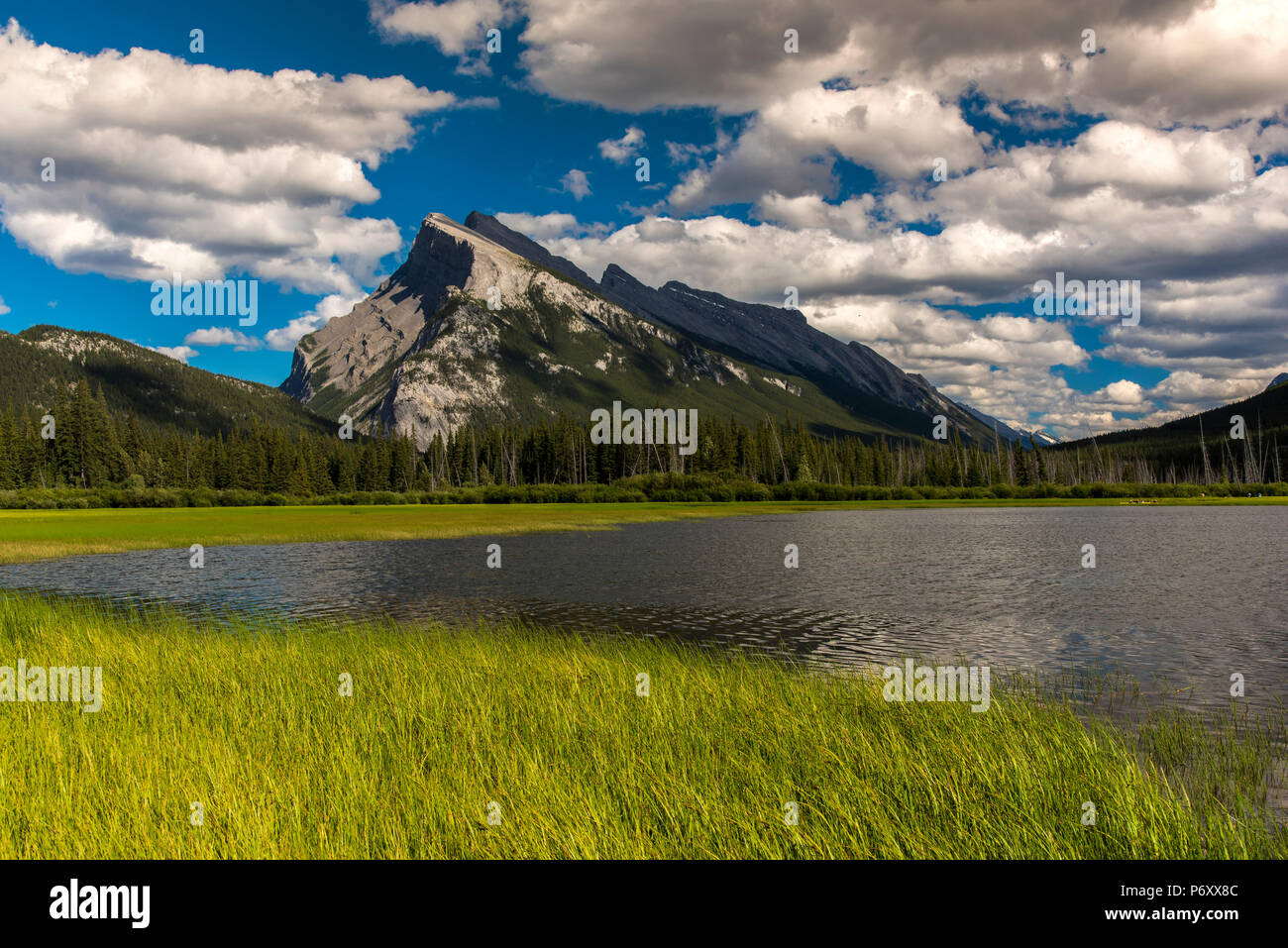 Mount Rundle and Vermilion Lakes, Banff National Park, Alberta, Canada ...