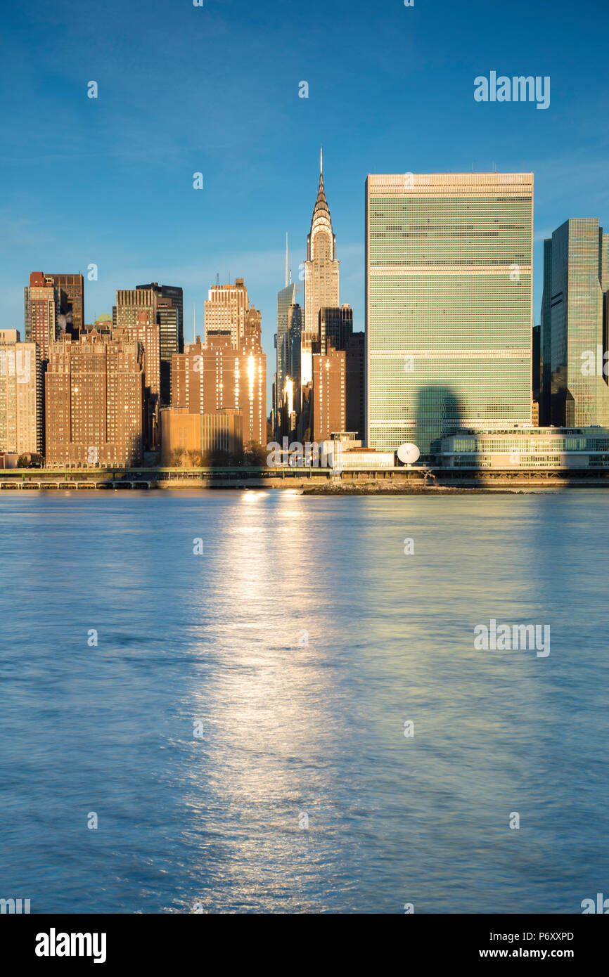 UN Building, Manhattan from Queens, New York City, USA Stock Photo - Alamy