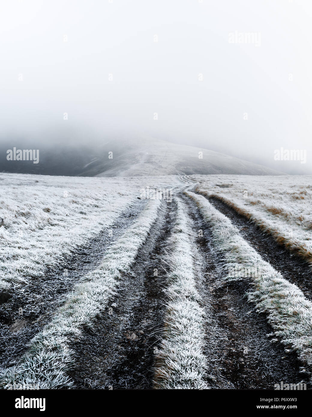 Fantastic autumn landscape with frost Stock Photo - Alamy