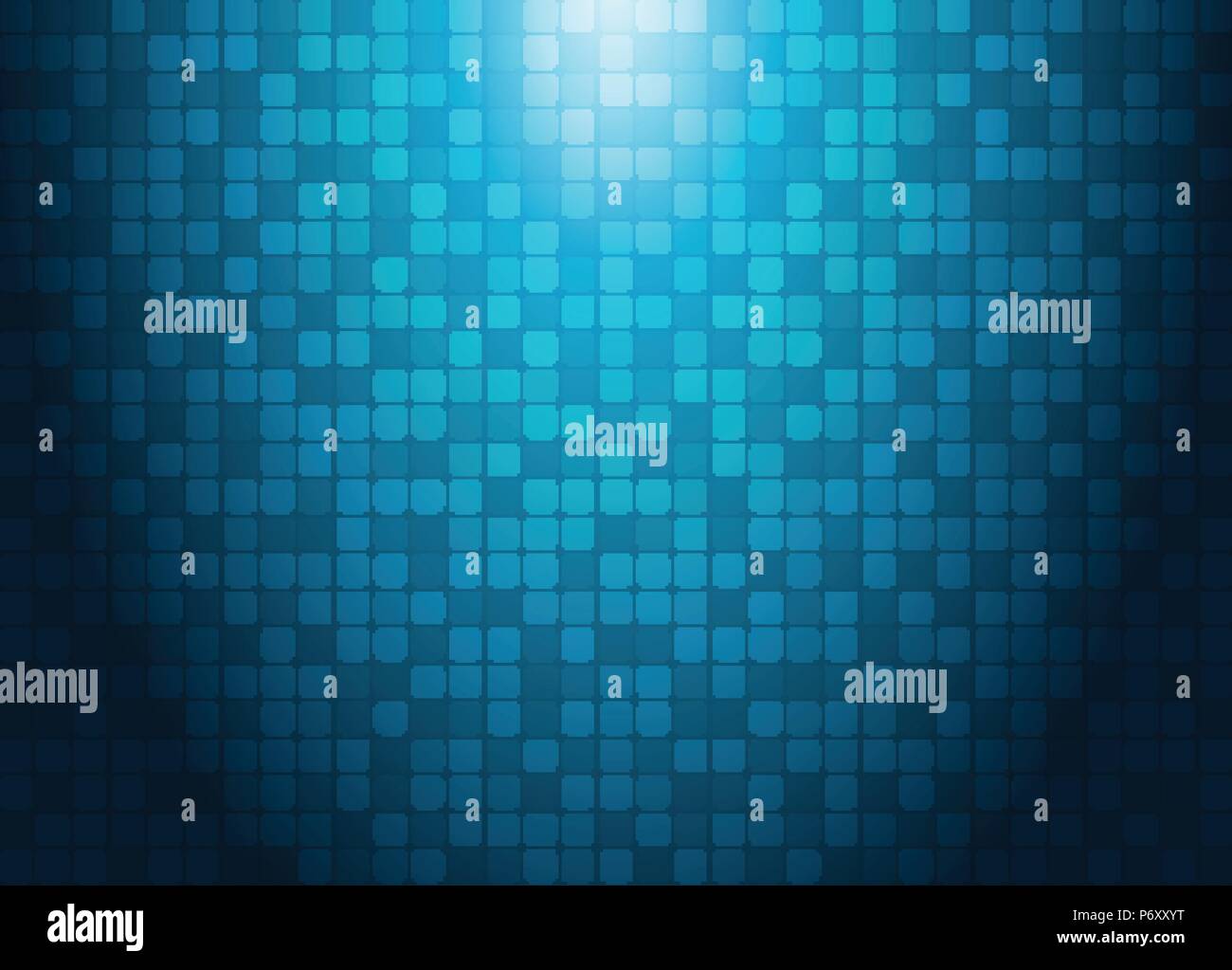 Abstract technology concept with lighting effect blue squares pattern futuristic background ...