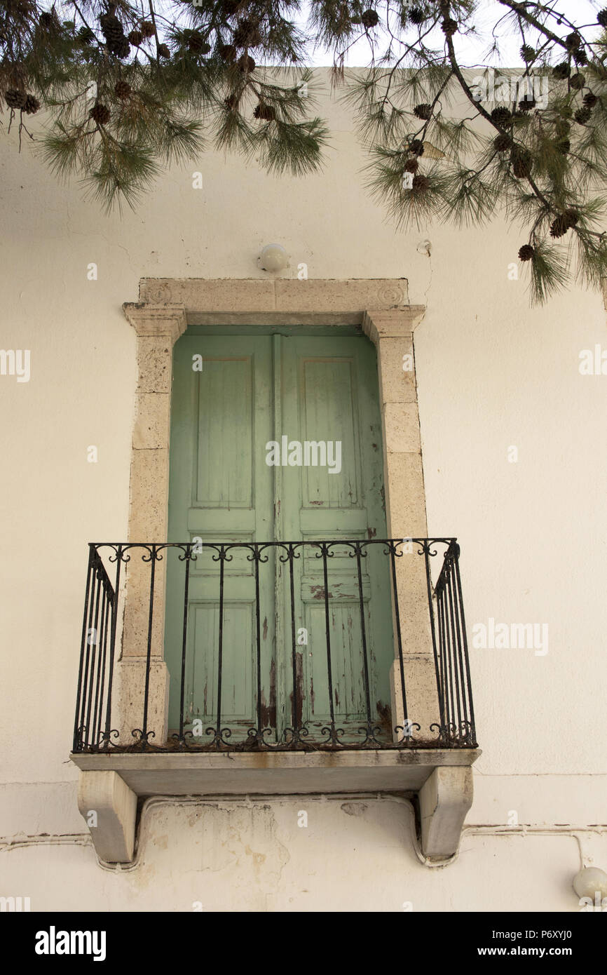 Detail of an uninhabited traditional Venetian-style house in Mirties ...