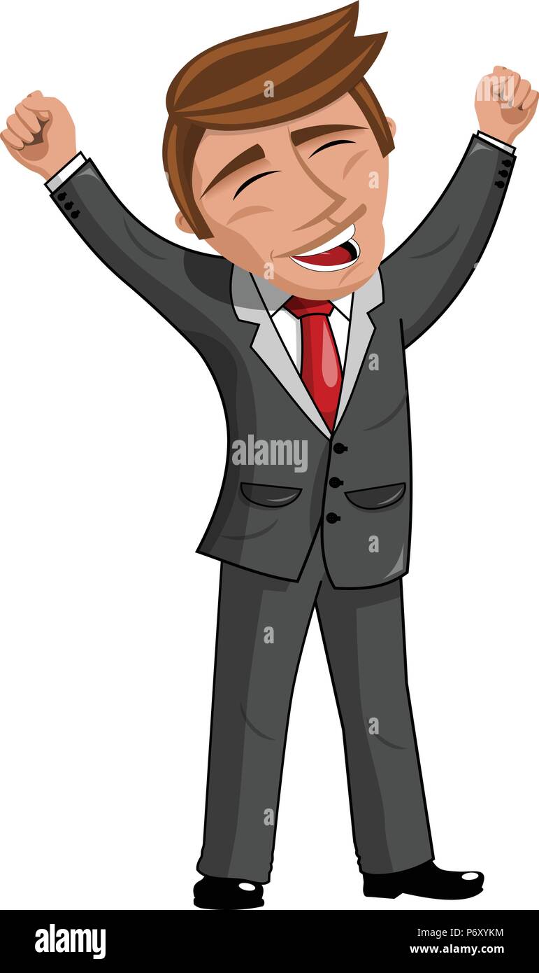 Standing Cartoon Businessman exulting isolated Stock Vector Image & Art ...