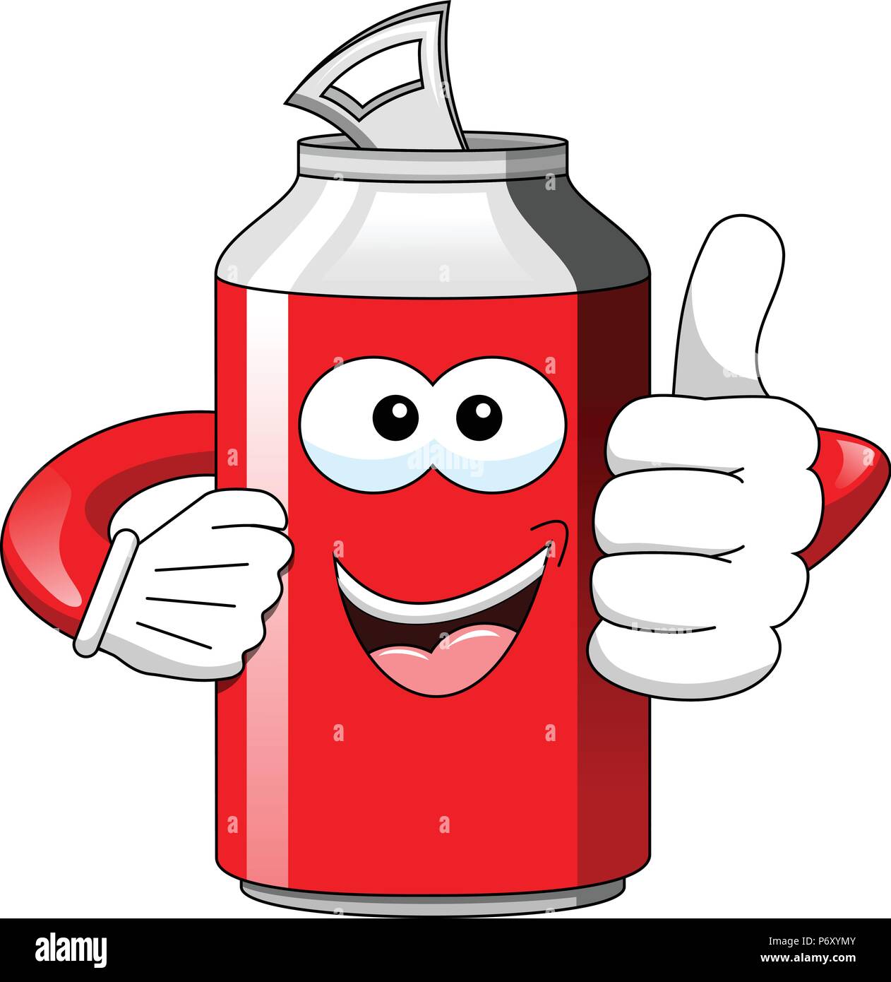 Happy cartoon can with thumb up isolated Stock Vector Image & Art - Alamy