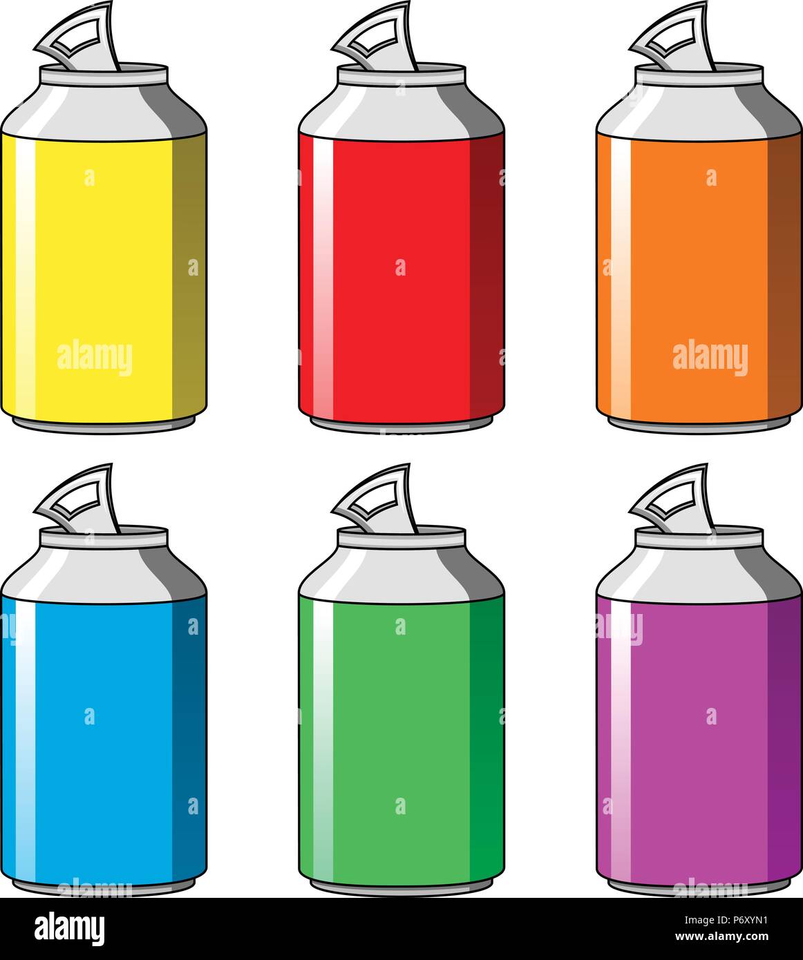 Set of multicolor cans isolated Stock Vector Image & Art - Alamy
