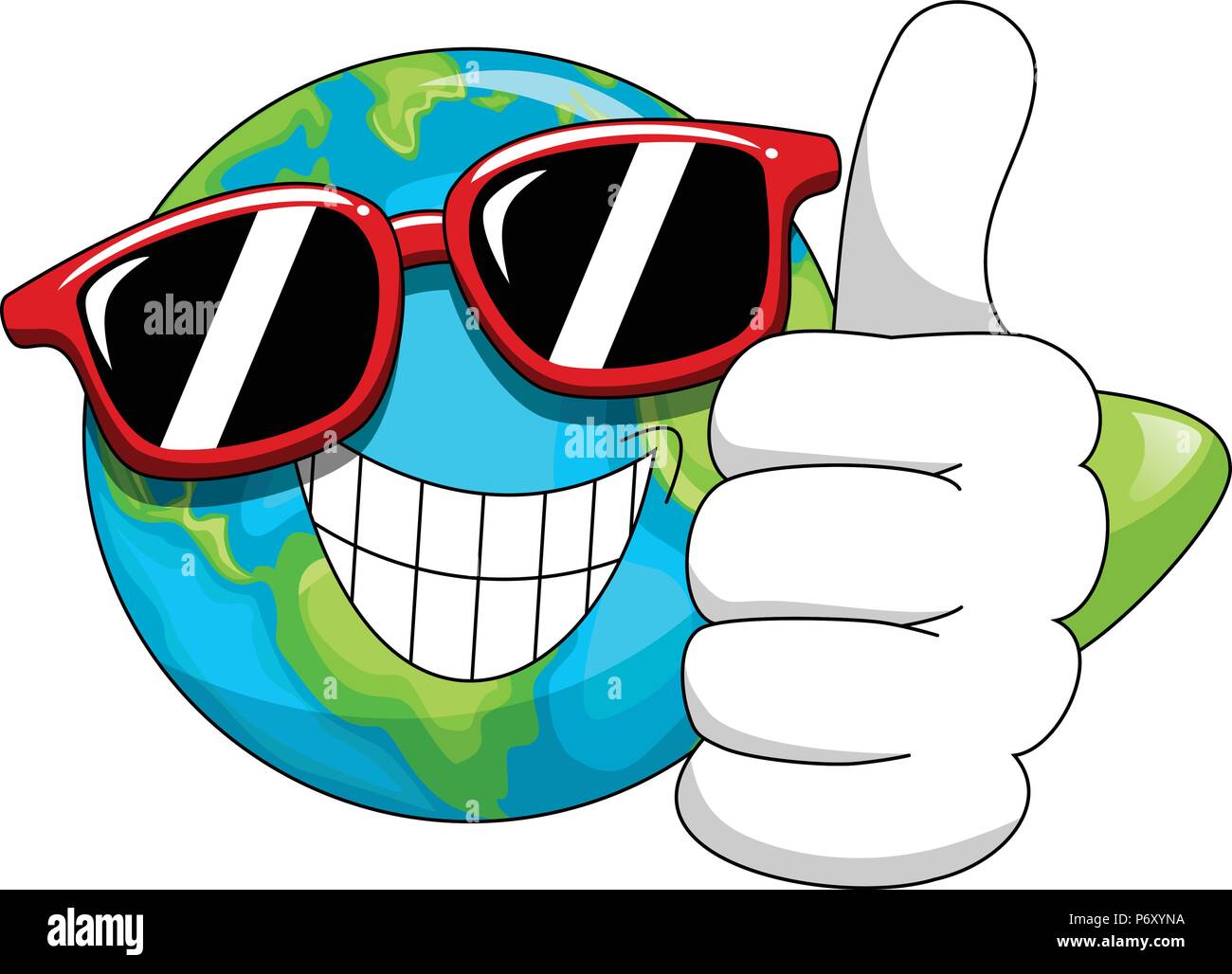 Cool Cartoon Earth with sunglasses isolated Stock Vector Image & Art ...