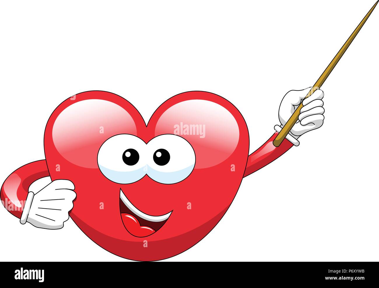 Cartoon heart teacher holding stick isolated Stock Vector Image & Art ...