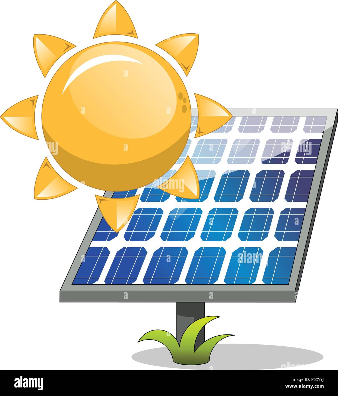 Sun and solar panel isolated Stock Vector Image & Art - Alamy
