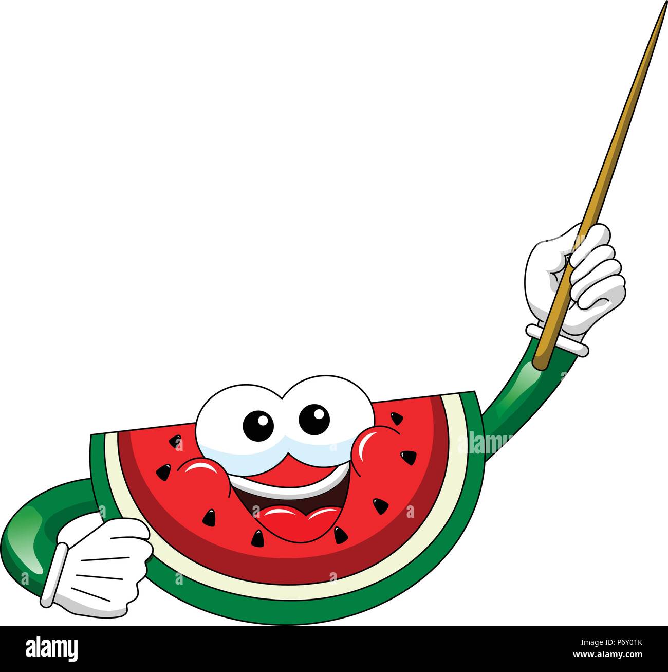 Cartoon watermelon holding stick isolated Stock Vector Image & Art - Alamy