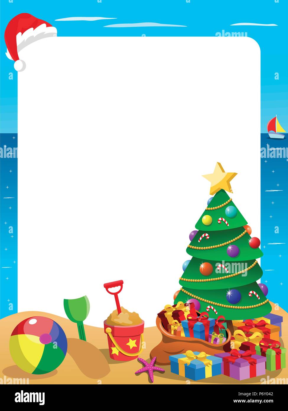 Beach Christmas Border Clip Art