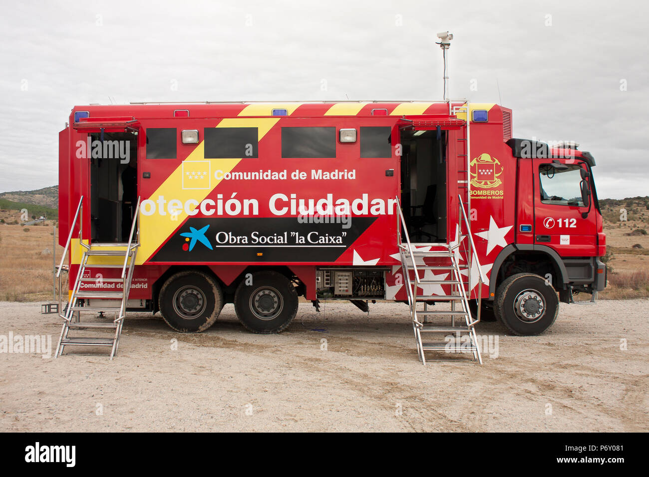 Madrid fire truck for the prevention of forest fires Stock Photo - Alamy