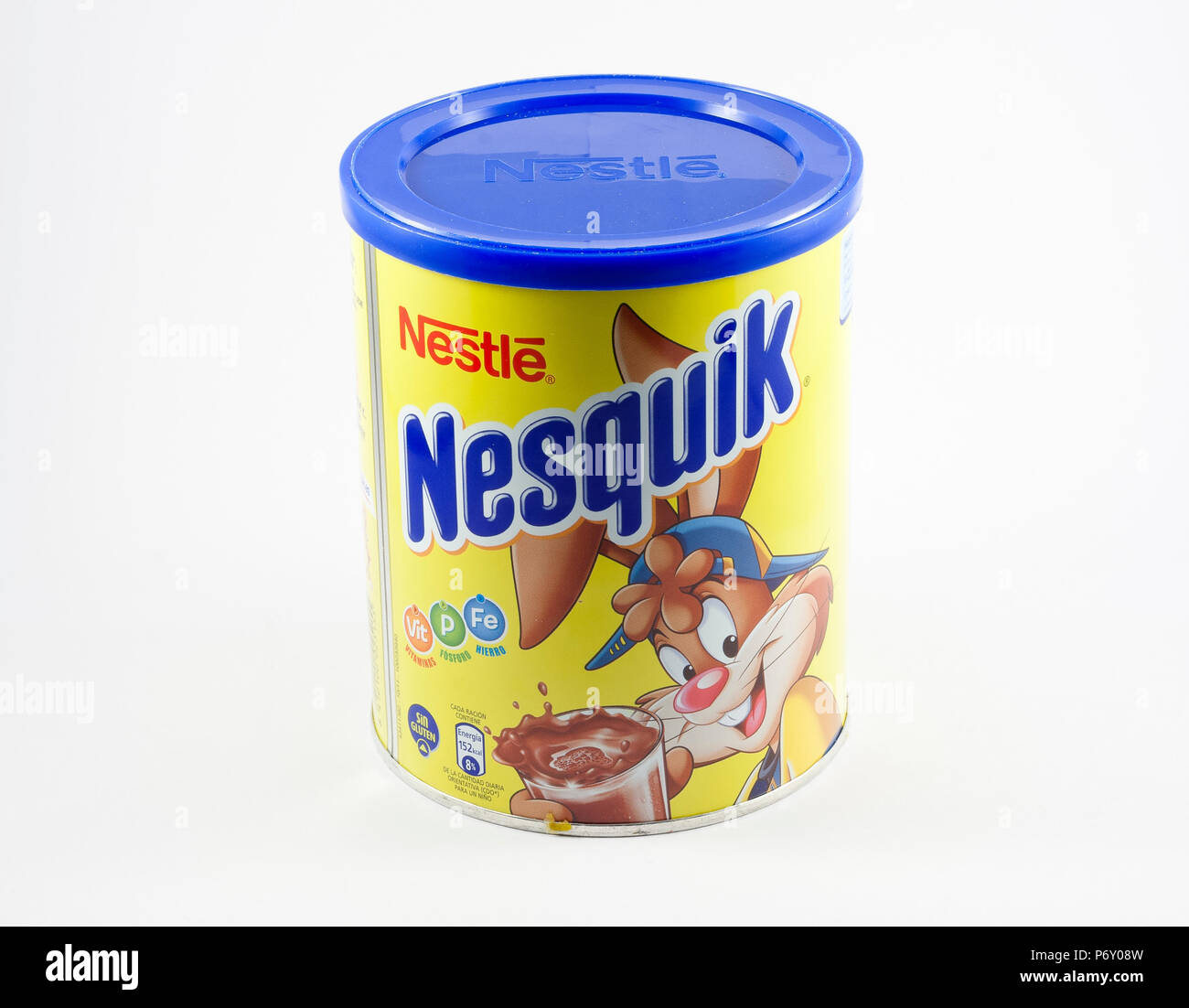 a tin of cocoa powder isolated on white background Stock Photo - Alamy