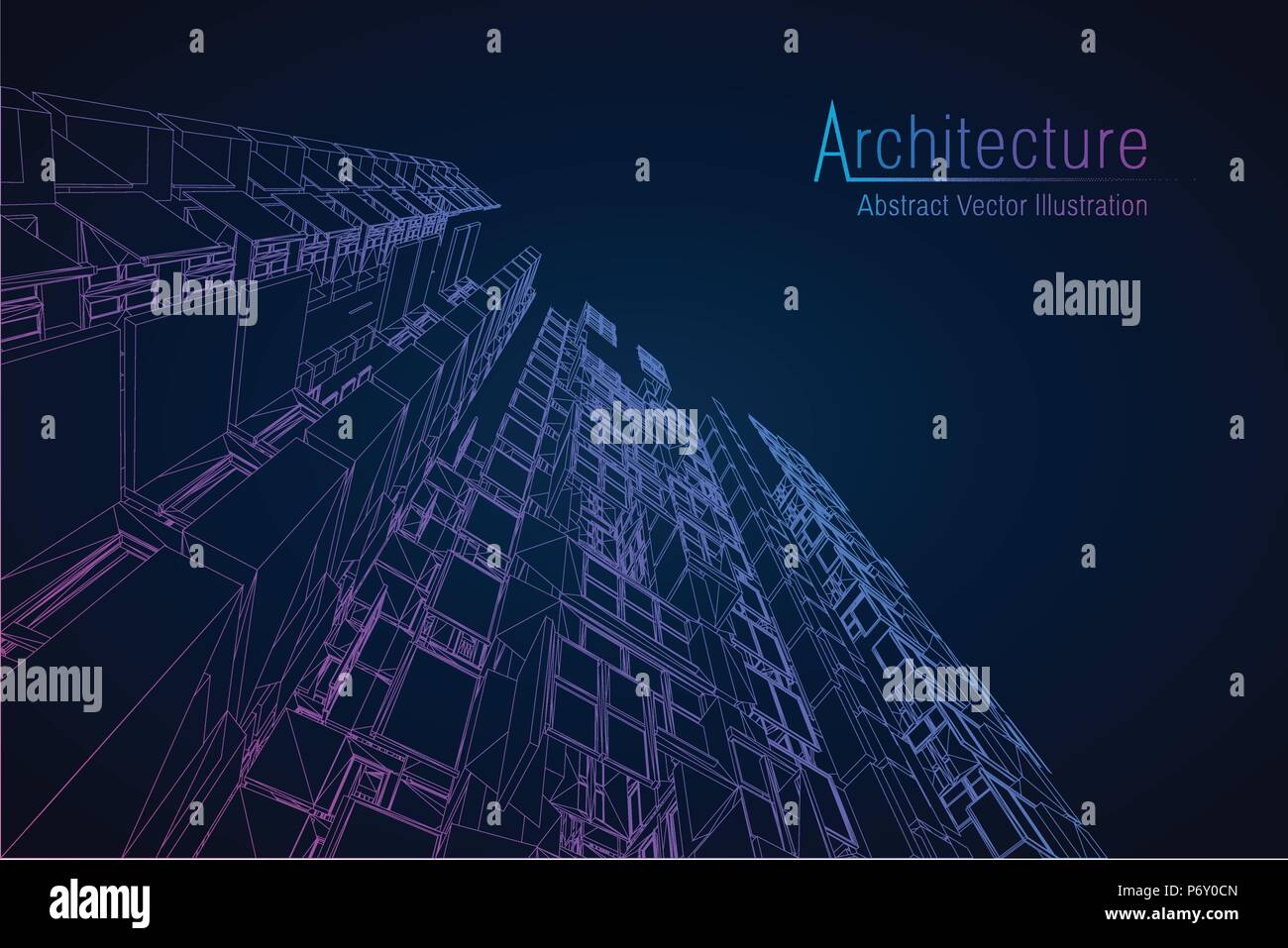 Modern architecture wireframe. Concept of urban wireframe. Wireframe ...